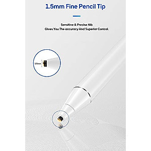 Stylus Pens for Touch Screens, Fine Point Stylist Pen Pencil Compatible with iPhone iPad Other Tablets (White)