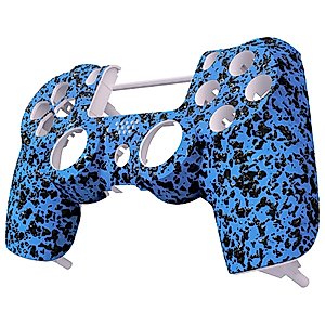 eXtremeRate Textured Blue 3D Splashing Custom Faceplate Shell Compatible with ps4 Slim Pro Controller CUH-ZCT2 JDM-040/050/055 - Controller NOT Included
