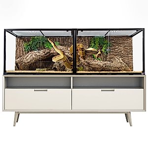 OIIBO Upgrade Extra-Long Reptile Terrarium, 72" x 24" x 24" Extra Large Spliceable Reptile Glass Tank with Double Front Sliding Doors for Adult Reptiles Boa Snake Bearded Dragon Gecko Etc