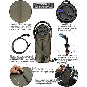 MARCHWAY Tactical Molle Hydration Pack Backpack with 3L TPU Water Bladder, Military Daypack for Cycling, Hiking, Running, Climbing, Hunting, Biking (ACU)