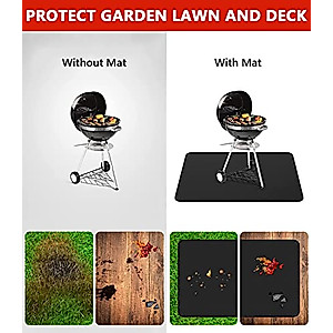 Protebox 60 x 40 inch Under Grill Mats for Outdoor Grill, Double-Sided Fireproof Deck and Patio Protector Mat, BBQ Mat for Under BBQ, Waterproof Oil-Proof Grill Floor Pads Fire Pit Mat Fireplace Mat
