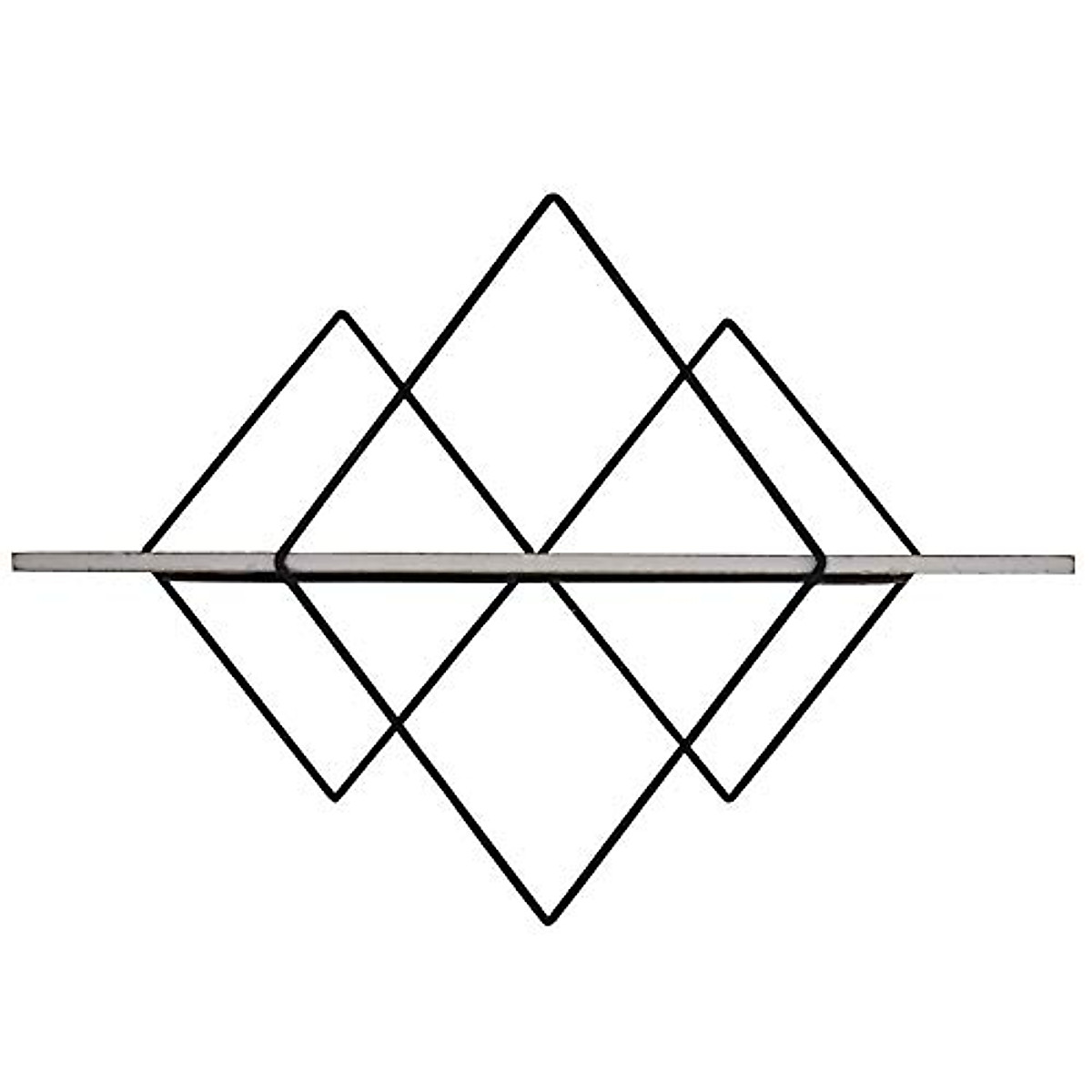 Admired By Nature Geometric Floating Wall Mounted, Wood Storage Shelf Handmade ABN5E126-NTRL