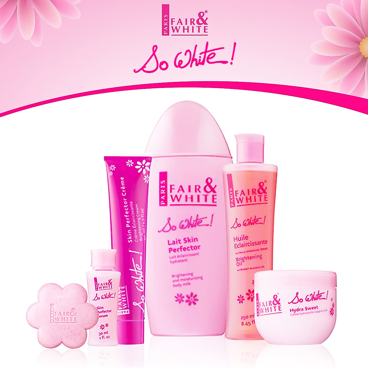 Fair & White So White Skin Brightening Soap - 200g / 7 oz - Exfoliating Soap, Helps to Reduce Blemishes on: Body, Knees, Underarms, Armpit