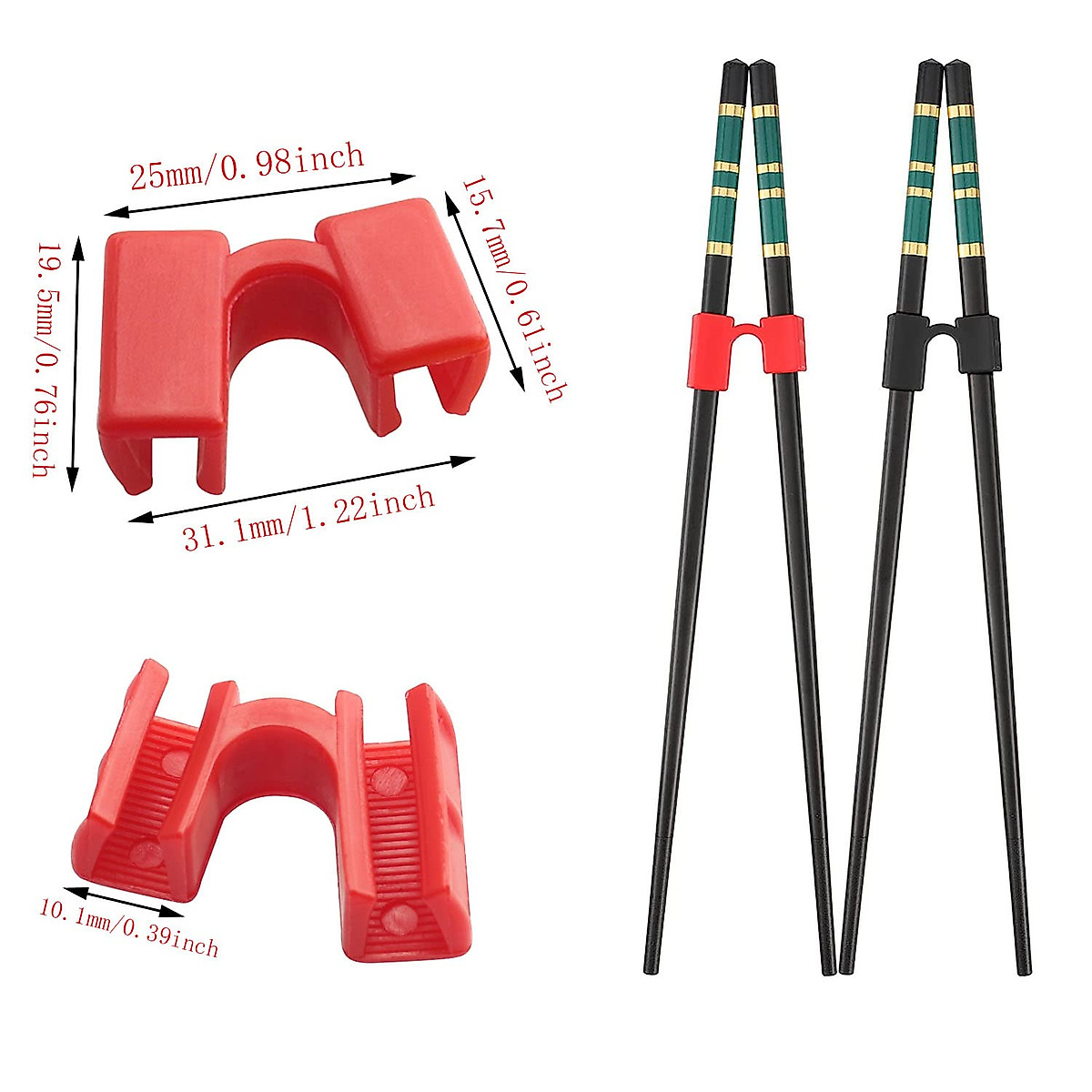 Chopstick Helpers DGBRSM 6pcs Reusable Chopstick Helpers Training Chopsticks Hinges Connector Training Chopsticks for Adults Beginner Trainers, 6 Colors