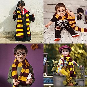 M&G House Newborn Photography Props Magic Novelty Scarf Wizard Glasses Crochet Wand Halloween Baby Photoshoot Props Scarf Eyeglass Baby Photo Props Halloween Cosplay Scarf Party Costume Supplies