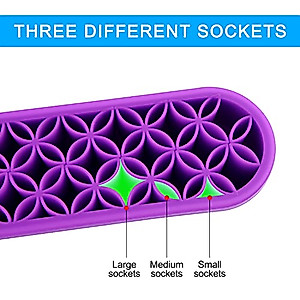 QUACOWW 2Pcs Purple Silicone Makeup Brush Holder Organizer Multifunctional Desktop Organizers Make Up Brush Storage Stand for Art Supplies Painting Pen Brushes Eyeliner Pencil and Craft Tools