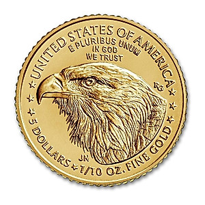 2025 1/10 oz American Gold Eagle Coin Brilliant Uncirculated with a Certificate of Authenticity $5 BU
