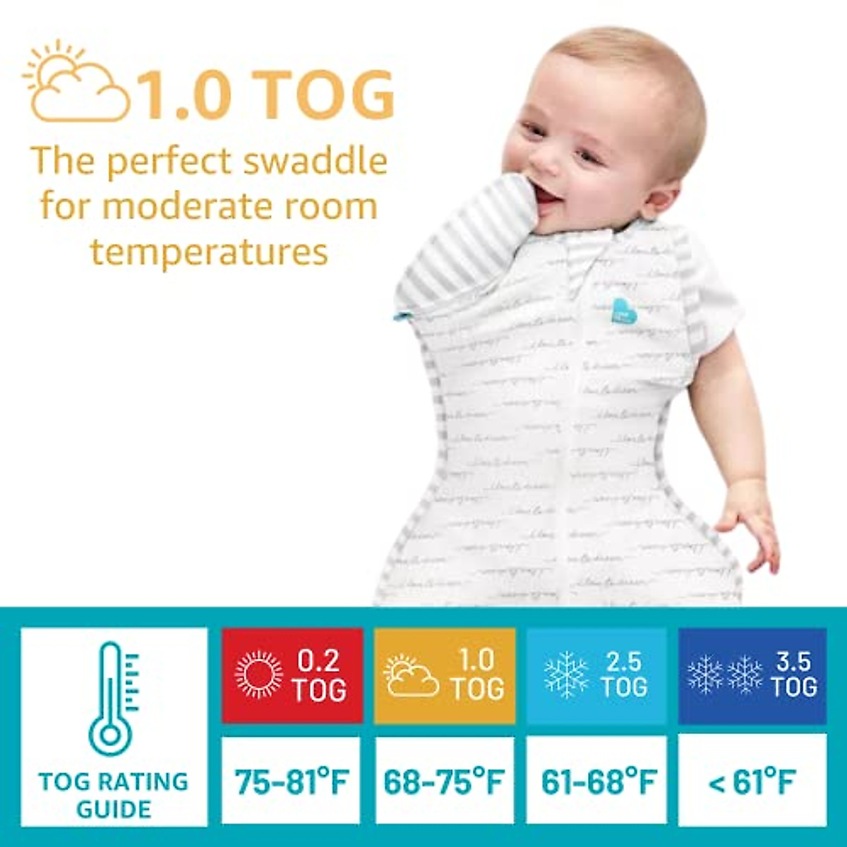 Love to Dream Transition Bag Organic 1.0 TOG, Celestial Dot Mint, Medium, 13-19 lbs., Patented Zip-Off Wings, Gently Help Baby Safely Transition from Being swaddled to arms Free Before Rolling Over