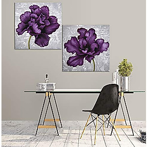Purple Flower Wall Art Decor Canvas Painting Kitchen Prints Pictures for Home Living Dining Room