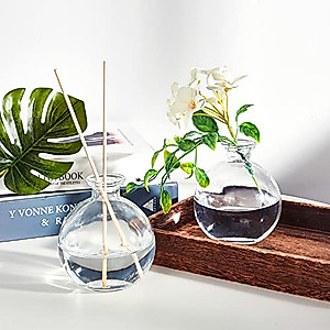 Tessco 3 Pcs 8.5 oz Spherical Potion Bottles Round Glass Bottles with Cork Stopper Clear Potion Jars LARGE Decorative Bottles for Halloween Christmas Costume Props DIY Crafts Decor