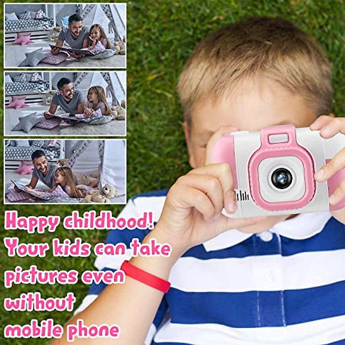 Kids Camera,2.4 Inch 1080p Dual Lens Digital Camera for Kids Birthday Gifts for Boys