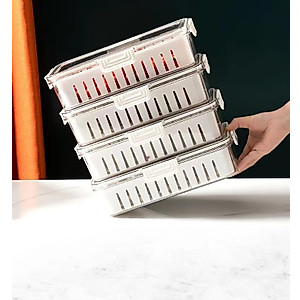 Frianchlly 1PCS Produce Saver Rectangular Food Storage Container, White, 11.5 x 3 x 3 Inches, Airtight, Leak Proof, Reusable, Durable, Dishwasher Safe