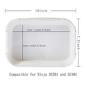 RAMLLY Air Fryer Disposable Paper Liner for Ninja Dual Air Fryer,90Pcs Air Fryer Paper Liners,Airfryer Parchment Liners for Ninja DZ201,Accessories for Ninja Foodi Dual Air Fryer
