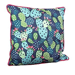 Sun-Ray 214009 Seat Cushion with Flame Retardant Filling, Green/Pink