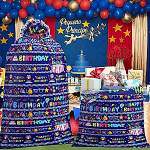 2 Pcs 80 x 60 in Jumbo Bike Gift Bags Extra Large Birthday Gift Bags for Girls Large Plastic Present Bags Birthday Gift Sack for Heavy Large Birthday Party Gifts Bags Baby Shower Favors Bag (Blue)
