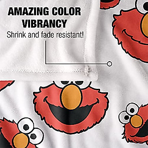Sesame Street Elmo Face Pattern Officially Licensed Silky Touch Super Soft Throw Blanket 36" x 58"