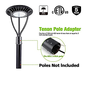 LED Circular Post Top Pole Lights 100W, Photocell Optional, 13000LM (500W Equiv.) LED Garden Area Lights for Pathway School Street Light