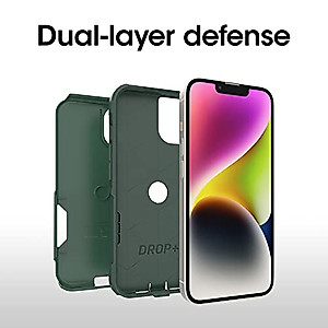 OtterBox iPhone 14 & iPhone 13 Commuter Series Case - TREES COMPANY (Green), Slim & Tough, Pocket-Friendly, With Port Protection
