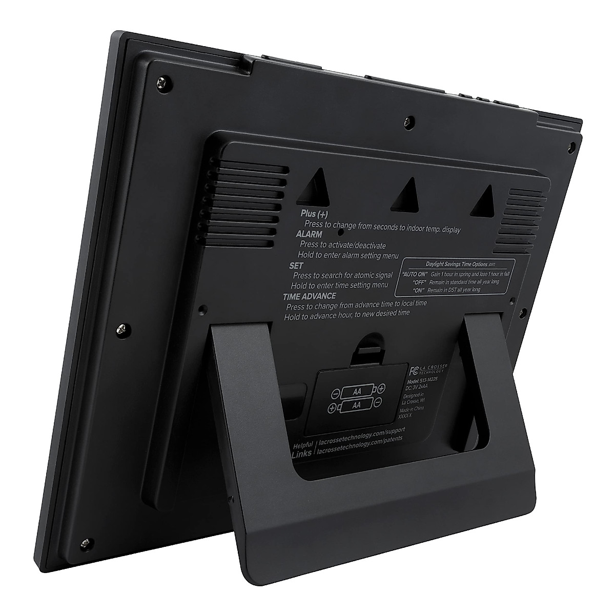 La Crosse Technology 513-1422S Atomic Digital Silver Clock with Indoor Temperature