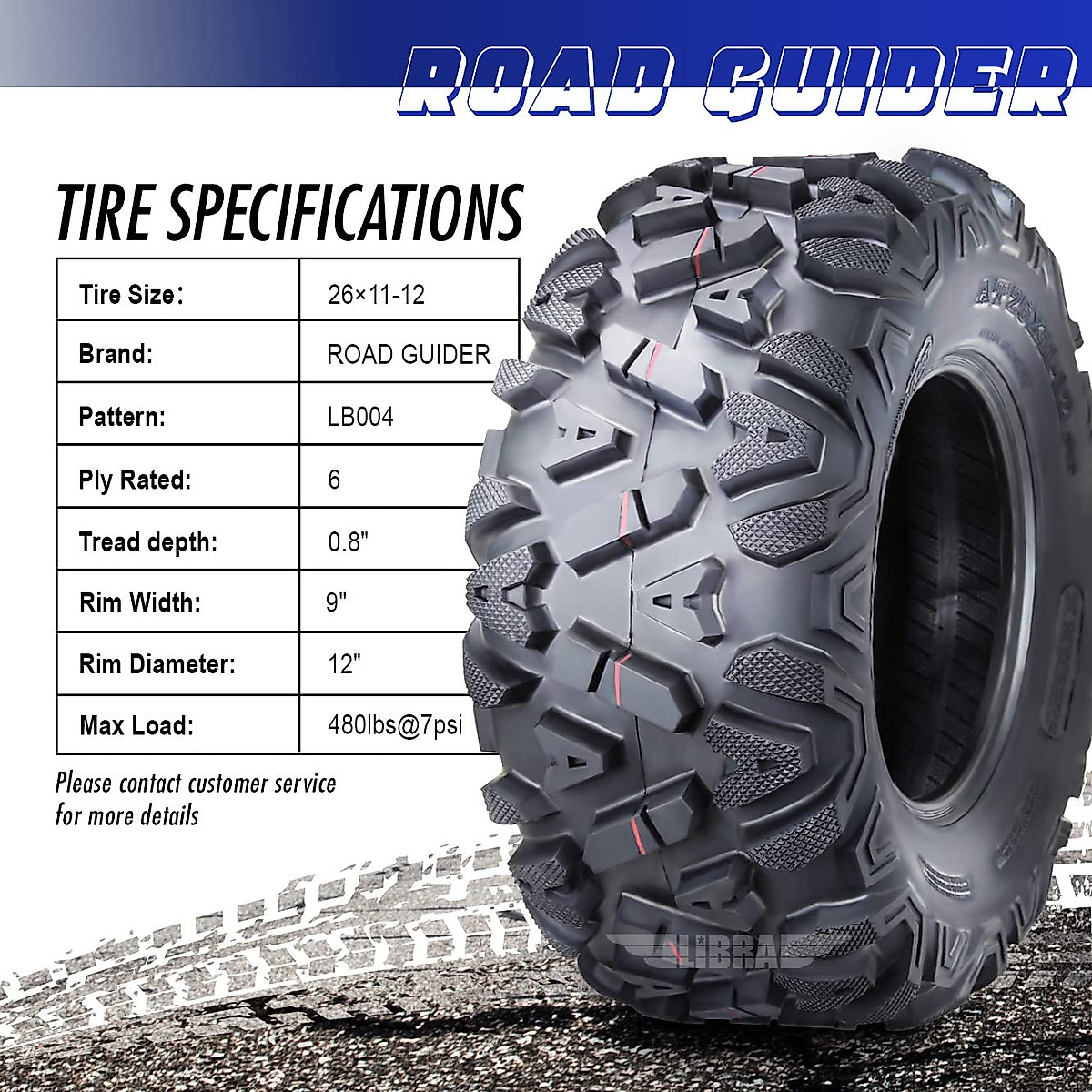 Road Guider Set 2 ATV/UTV Tires 26x11-12 26x11-12 6PR 10278