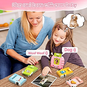 Speech Therapy Toys for Toddlers Kids: Talking Flash Cards Learning Toys Sound Electronic Autism Toys - Preschool Educational FlashCards Toys for 2 3 4 5 6 1 Year Olds Boys Girls Baby