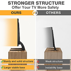 Universal Table Top TV Stand for Most 27 30 32 37 40 43 47 50 55 60 65 Inch Plasma LCD LED Flat or Curved Screen TVs with Height Adjustment, VESA Patterns up to 800x500 mm, 88 lbs