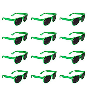 Windy City Novelties 12 Pack Green Retro Sunglasses