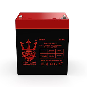 Neptune Power Products NT1250 12V 5AH Replacement Battery for Home Alarm System Battery Back Up Vista 20P ADT W/ F1 Terminals Quick & Easy Connection