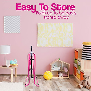 Upper Midland Products Gymnastic Bar for Girls, Adjustable Gymnastics Equipment for Home for Kids Training (Pink)