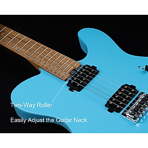 Censtar Electric Guitar, Solid Electric Guitar Consists of a Roasted Mahogany Body and Maple Neck,Professional/Full Size Mercury Electric Guitar for Adults.