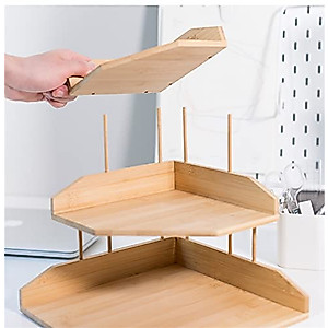 TJLSS Multi-Layers Desk Organizer Eco Natural Sundries Storage Box Kitchen Storage Holder Corner Storage Rack