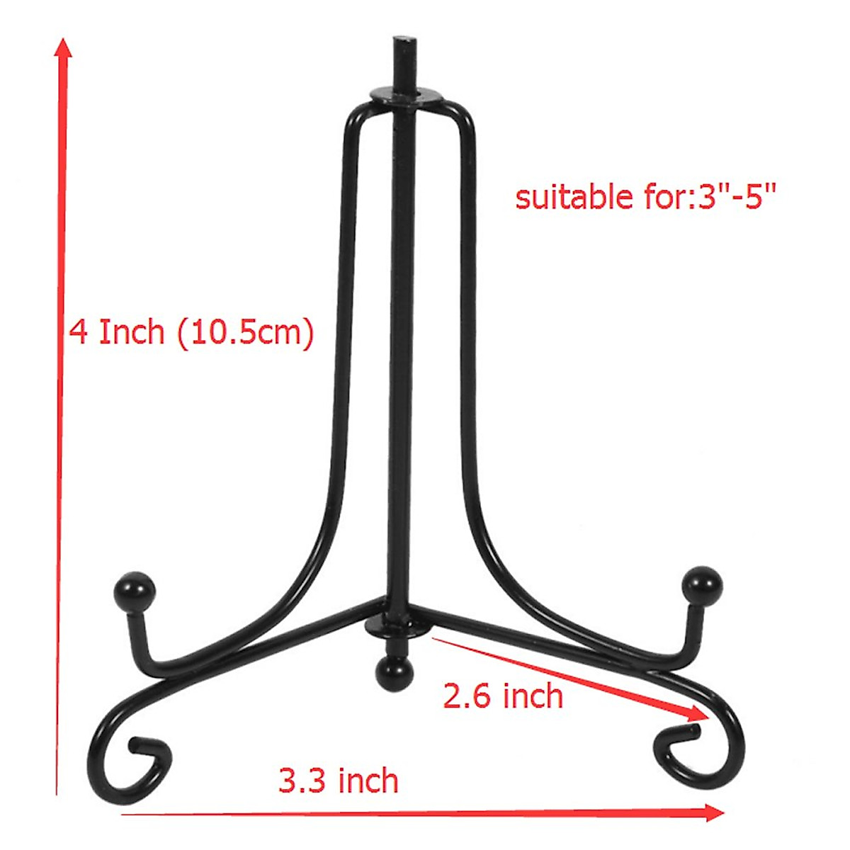 (2 pack) Iron Display Stand, Black Iron Easel Plate Display Photo Holder Stand, Displays Picture Frames, Decorative Plates,Tablets and Art 4 Inch