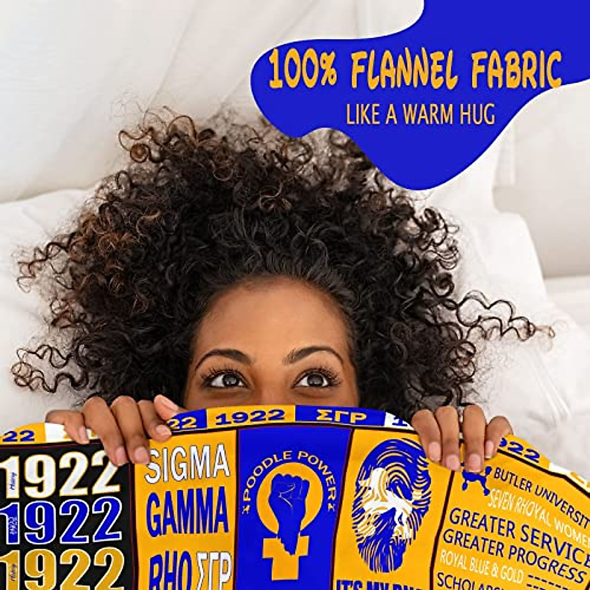 Nine City Sigma Gamma Rho Sorority Blanket for Women - 40''x50'' Throw Gift with 1922 Poodle and African American Design for Her or Girlfriends, Sigma Gamma Rho Gifts
