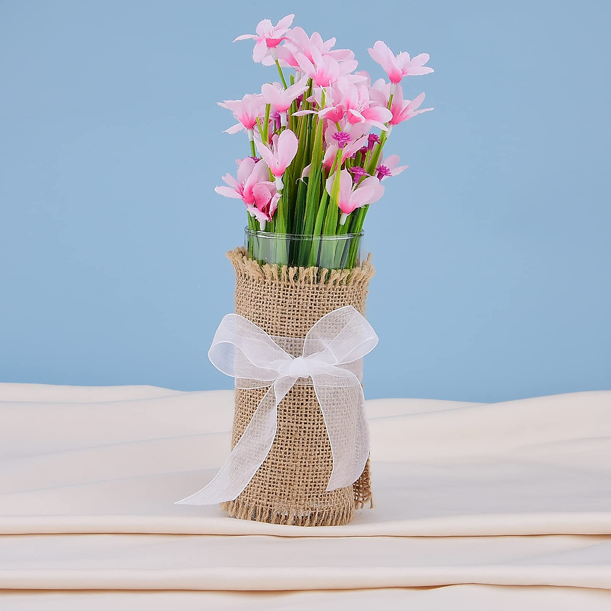 Hapeper 1 Inch Sheer Organza Chiffon Ribbon, 50 Yards/ Roll (White)