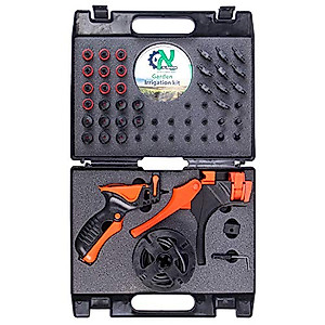 Al-Magor Garden Irrigation Kit: Complete Set for Installing, Inserting Sprinklers, Drippers in PE Tube Pipes with Tools, Plugs, Connectors, and Case