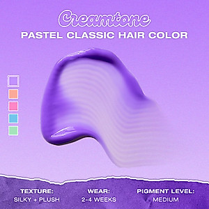 MANIC PANIC Velvet Violet Hair Dye - Creamtone Pastel Perfect - Semi Permanent Hair Color - Pastel Orchid Shade With Pink Undertones - Vegan, PPD & Ammonia Free - For Coloring Hair on Women & Men