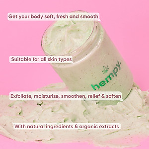 Olivia Hemp body exfoliator scrub for hands, foot, legs, body scrub thigh, exfoliate for body, body acne wash, body scrubs for women exfoliation the 10 Fl Oz