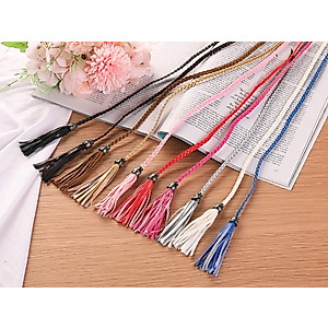 uxcell Women Tassels Braided PU Waist Belt Brown Brown One Size