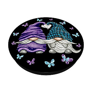 Suicide Prevention Cute Butterfly Pattern With Purple Gnome PopSockets Swappable PopGrip