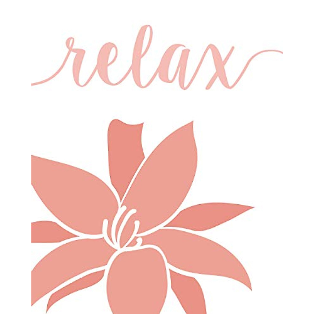Relax Soak Unwind Breathe Pink White Blend Bath Flowers Prints, 4 (8x10) Unframed Photos, Wall Art Decor Gifts Under 20 for Home Office Studio College Student Teacher Floral Garden Yoga Inspired Fans