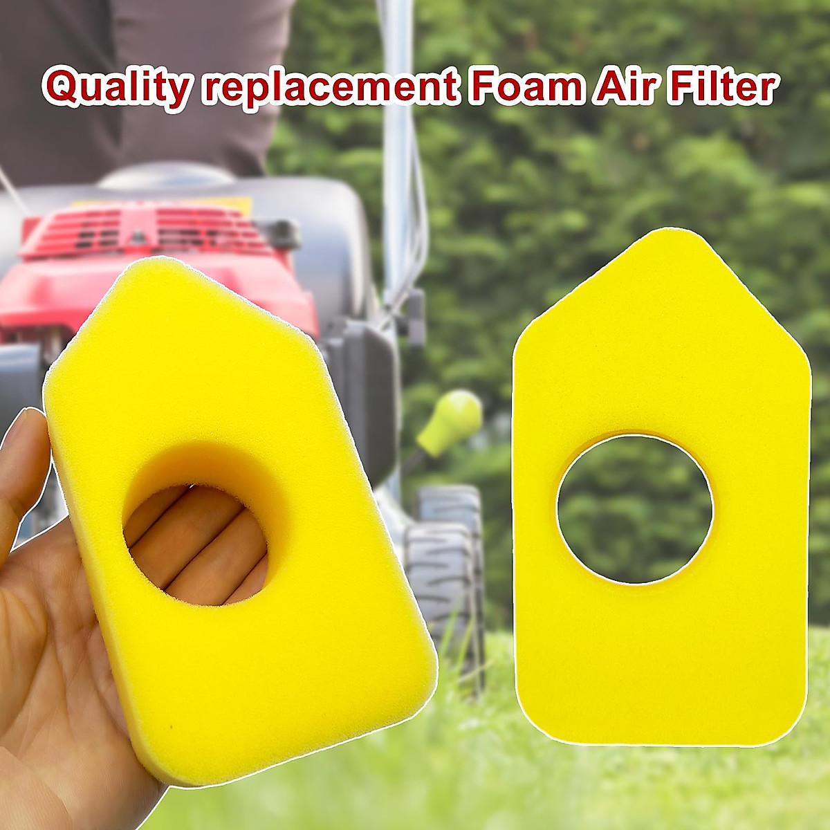 Yellow Foam Air Filter 698369 for BS Classic Sprint and Quattro Engine Spark Plug Replaces for ST J19LM, RJ19LM, 802592, 5095K