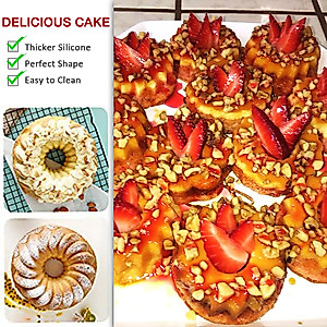 Wisehold 15 Pcs Silicone Baking Cups, 4.3 inch Reusable Pudding Shaped Silicone Cupcake Liners, Silicone Muffin Cups Suitable for Making Cake, Jello and Chocolate