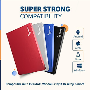Suhsai Portable External Hard Drive USB 2.0, 2.5" Pocket Size Hardrive Backup/Storage, 500GB Memory Expansion HDD, Slim Hard Disk Compatible with MAC, PC, Laptop, Desktop, Chromebook