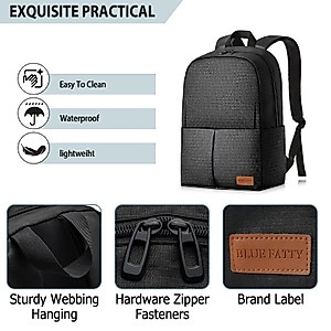 BLUEFATTY Casual Daypack Backpacks For Women Men Waterproof Travel Backpack Carry on Backpack Lightweight Breathable for Hiking-Black