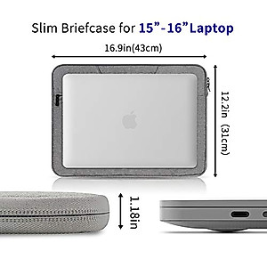 Master Lin Laptop Sleeve Compatible with 15.6 inch MacBook chromebook,Notebook Computer, Polyamide Multifunctional Briefcase Bag, Grey