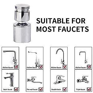 Watflow Rotatable Sink Adapter Sprayer, 360-Degree Swivel Faucet for Kitchen or Bathroom, Dual-Function 2-Flow Sprayer Faucet Head,Water Saving Swivel Aerator,Faucet Sprayer Head Replacement…