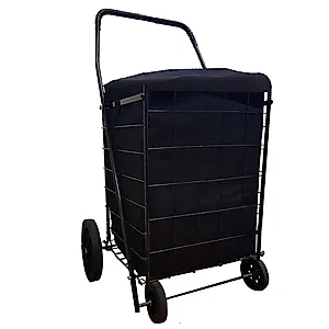 Folding SHOPPING CART LINER insert WATER PROOF with cover in 3 Color (Liner Only) (Black)