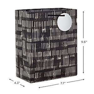 Hallmark Assorted Black and White Gift Bags (8 Bags: 4 Medium 9", 4 Large 13") for Weddings, Graduations, Retirements, Valentine's Day, Halloween