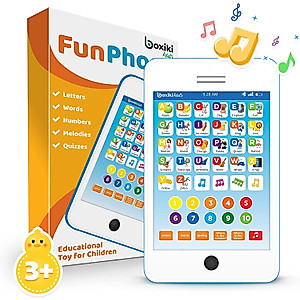 6-in-1 Kids Phone Toy: Educational Toys for Toddlers 1-3, Learning Toys for 4 Year Old Boys & Girls, Kids Laptop, Kids Tablet for Toddlers - Ideal Educational Toys for 4+ Years (White/Blue)