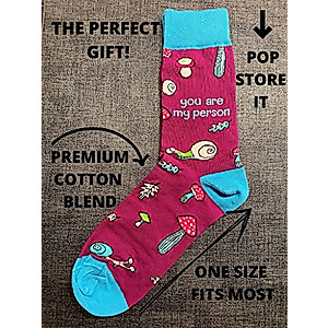 Funny Cheap Socks - Magic Mushroom Socks - Snail Socks - You Are My Person - Birthday Gift for Men Women and Teens